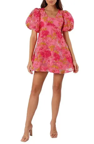 PETAL & PUP Jordin Floral Puff Sleeve Mini Dress
