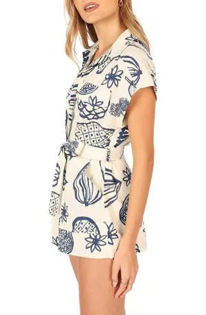 PETAL & PUP Georgina Cotton & Linen Romper - Navy