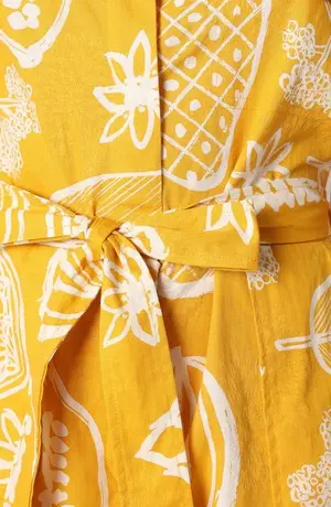 PETAL & PUP Georgina Cotton & Linen Romper - Yellow