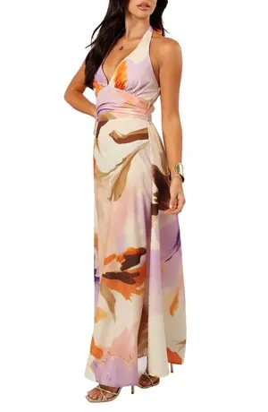 PETAL & PUP Marie Floral Halter Maxi Dress