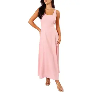 Pink Linen Blend Dresses