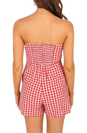 PETAL & PUP Bambi Gingham Strapless Romper
