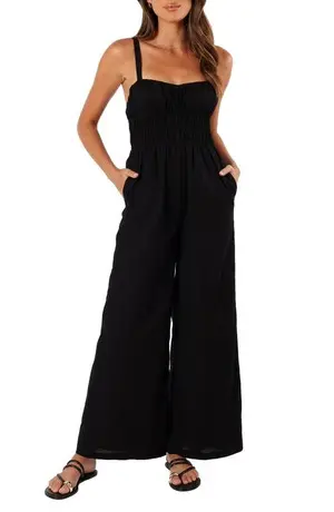 PETAL & PUP Williams Wide Leg Jumpsuit - Black