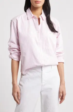 BEACHLUNCHLOUNGE Long Sleeve Striped Shirt - Rose Shadow