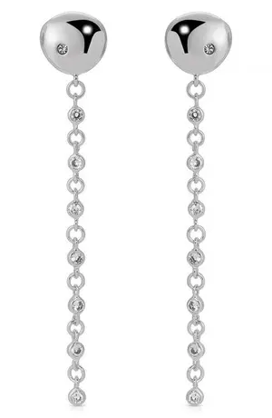 Ettika Crystal Drop Earrings - Rhodium/ Silver
