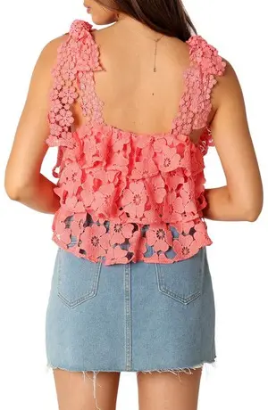 PETAL & PUP Neva Floral Lace Tiered Tank