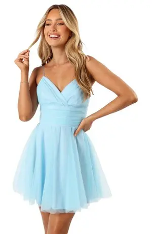 PETAL & PUP Kienna Tulle Minidress - Blue