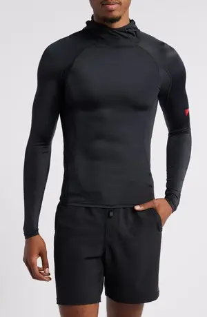 FLORENCE Long Sleeve Hooded Rashguard - Black