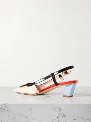 ROGER VIVIER Belle Vivier 45 Patent-leather Slingback Pumps - Multi