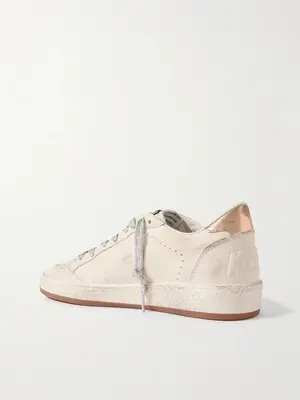 GOLDEN GOOSE Ball Star Distressed Leather Sneakers - White