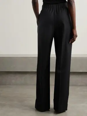 FFORME Maud Cotton And Wool-blend Twill Wide-leg Pants - Black