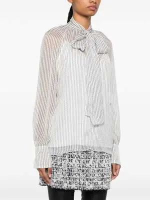 Givenchy Polka-dot Silk Blouse - White