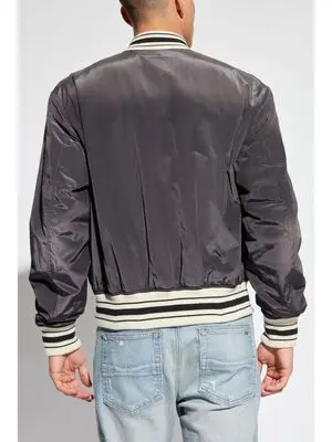 Amiri Logo-embroidered Bomber Jacket - Grey