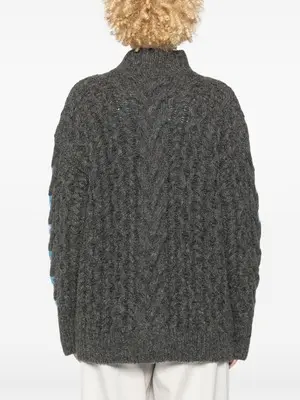 Stella McCartney Two-tone Cable-knit Jumper - Blue