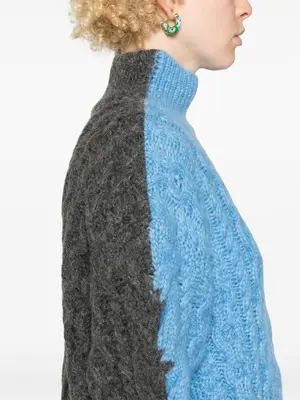 Stella McCartney Two-tone Cable-knit Jumper - Blue