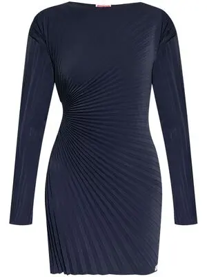 Kenzo Pleated Long-sleeve Dress - Blue