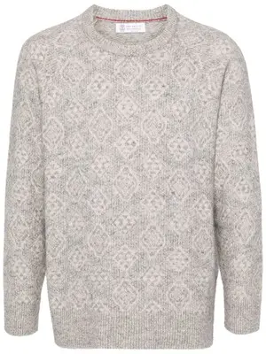 Brunello Cucinelli Brushed Intarsia-knit Jumper