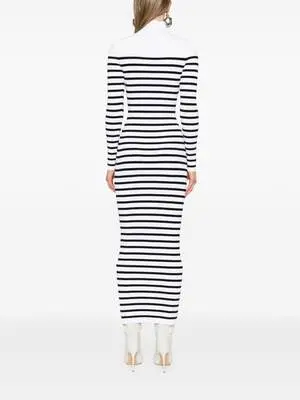 JEAN PAUL GAULTIER Striped Ribbed Maxi Dress