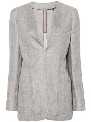 BETTTER X Zegna Collarless V-neck Blazer - Grey