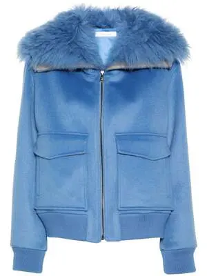 LISKA Cashmere Bomber Jacket - Blue