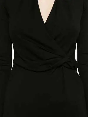 Giorgio Armani Long-sleeve Midi Dress - Black