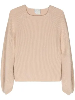 FORTE_FORTE Boat-neck Ribbed Jumper