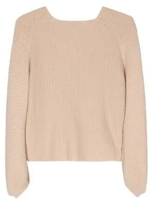 FORTE_FORTE Boat-neck Ribbed Jumper