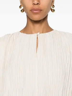 FORTE_FORTE Long-sleeve Pleated Blouse