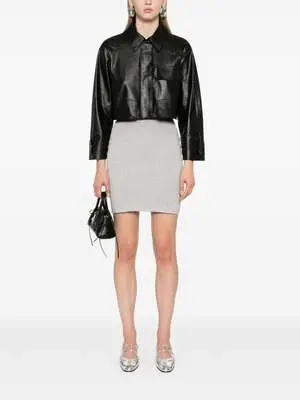 TELA Cropped Leather Jacket
