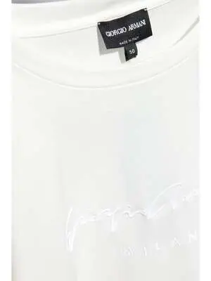 Giorgio Armani Logo-embroidered T-shirt - White