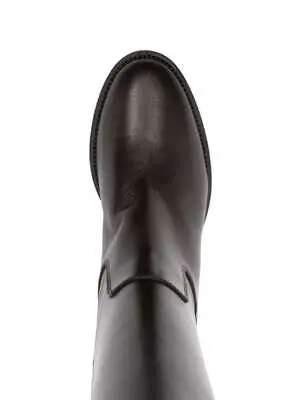 VIA ROMA 15 Logo Plaque Knee-high Leather Boots