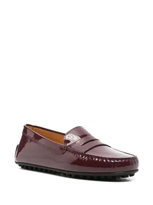 TOD'S Penny Slot Patent-leather Loafers - Red