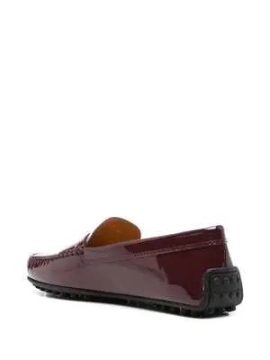 TOD'S Penny Slot Patent-leather Loafers - Red