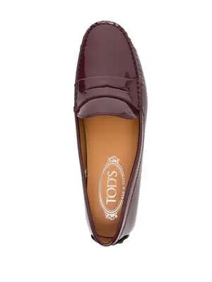 TOD'S Penny Slot Patent-leather Loafers - Red