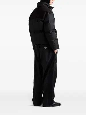Prada Cropped Padded Jacket With Triangle Logo