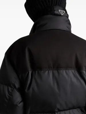 Prada Cropped Padded Jacket With Triangle Logo