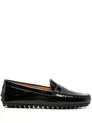TOD'S City Gommino Patent-leather Loafers - Black