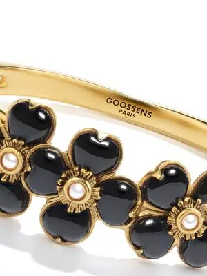 GOOSSENS 24kt Plated Clover Pearl And Quartz Bracelet