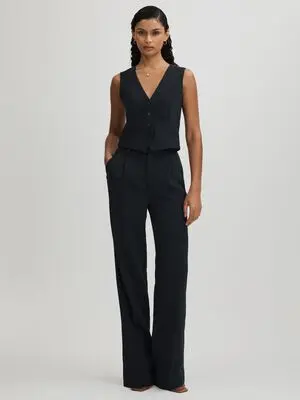 Good American High Rise Pleat Front Trousers