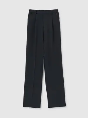 Good American High Rise Pleat Front Trousers