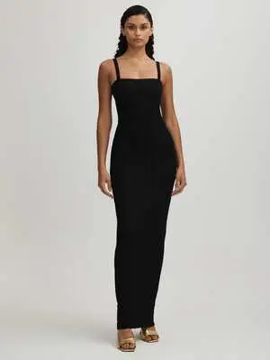 Good American Plisse Maxi Dress - Black