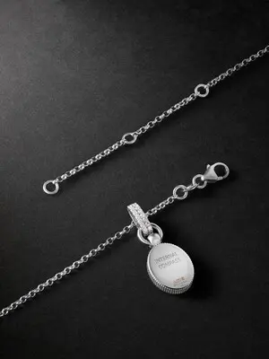 FOUNDRAE Internal Compass 18-karat Gold Diamond Pendant Necklace - White