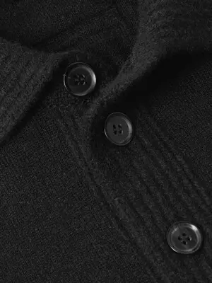 Zegna Slim-fit Wool And Cashmere-blend Polo Shirt - Black