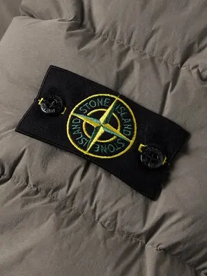 Stone Island Grosgrain-trimmed Logo-appliquéd Quilted Shell Down Jacket