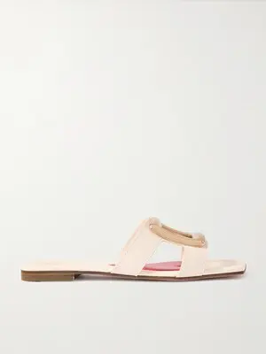 ROGER VIVIER Nagoya Embellished Cutout Leather Slides
