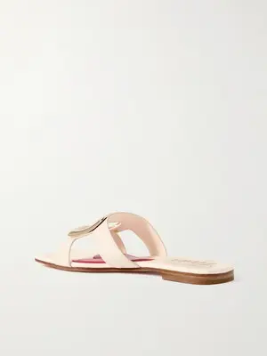 ROGER VIVIER Nagoya Embellished Cutout Leather Slides
