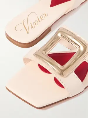 ROGER VIVIER Nagoya Embellished Cutout Leather Slides