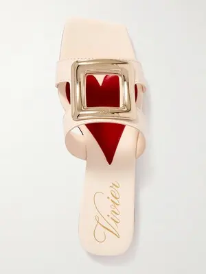 ROGER VIVIER Nagoya Embellished Cutout Leather Slides