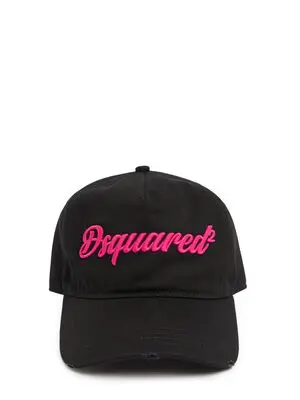 Dsquared2 Embroidered Logo Baseball Cap In Black,Pink - 40  display picture 1
