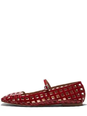 AeydĒ 10mm Uma Leather Mary Jane Flats - Cranberry
